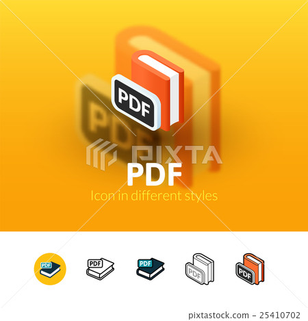 PDF icon in different style - Stock Illustration [25410702] - PIXTA