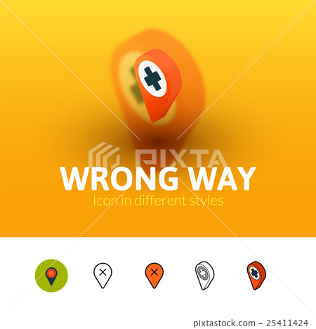 Wrong way icon in different style - Stock Illustration [25411424] - PIXTA