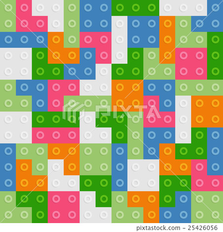 Color constructor blocks seamless pattern - Stock Illustration ...