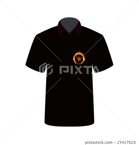 T-shirt with the image of fire and vinyl. Vector - Stock Illustration ...
