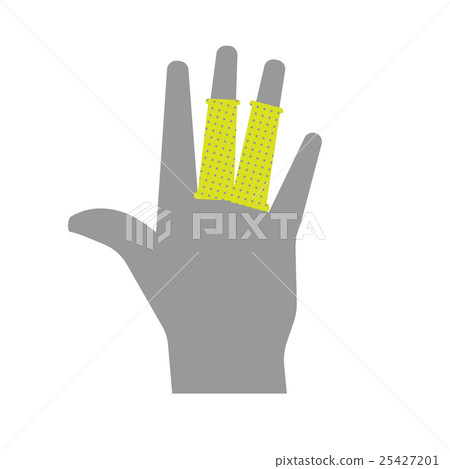 Flat icon injured fingers with bandage - Stock Illustration [25427201 ...