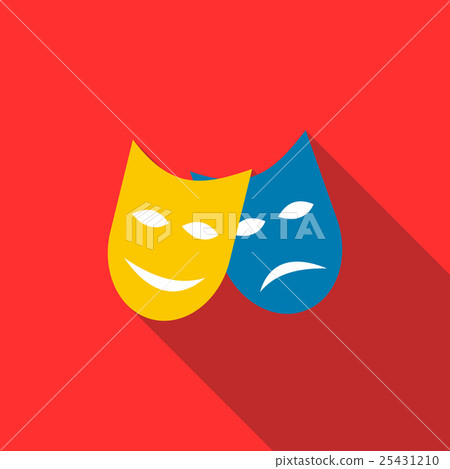 Two masks icon in flat style - Stock Illustration [25431210] - PIXTA