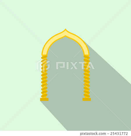 Yellow arch icon, flat style - Stock Illustration [25431772] - PIXTA