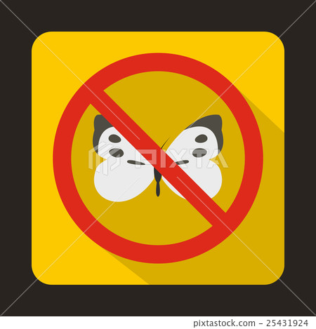 No butterfly sign icon, flat style - Stock Illustration [25431924] - PIXTA
