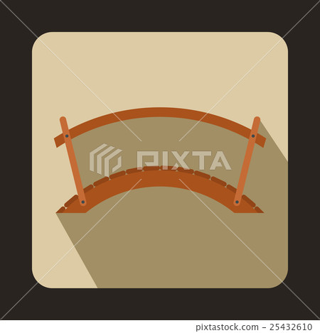 Wooden bridge icon, flat style - Stock Illustration [25432610] - PIXTA