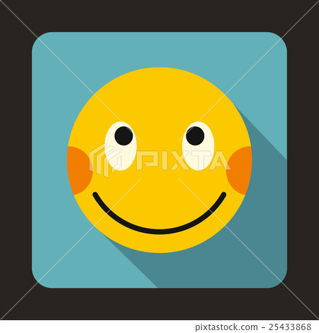 Embarrassed emoticon with flushed red cheeks icon - Stock Illustration ...