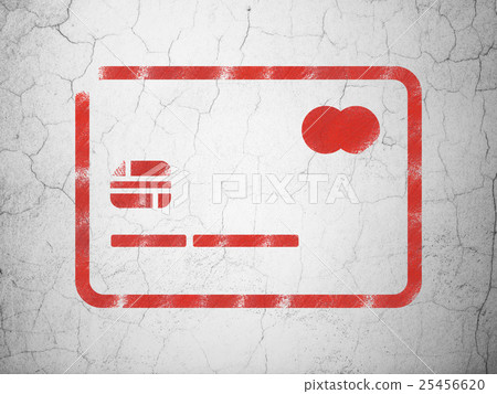 Business concept: Credit Card on wall background - Stock Illustration ...