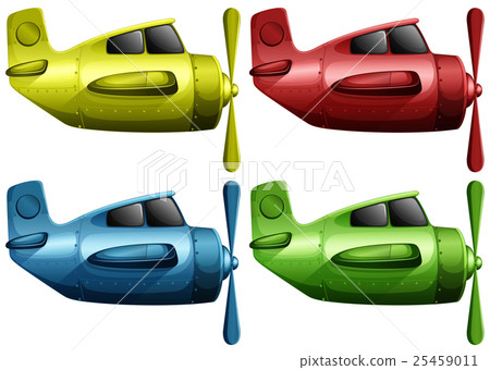 Airplanes in four different colors - Stock Illustration [25459011] - PIXTA