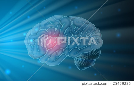 Human brain with blue background - Stock Illustration [25459225] - PIXTA
