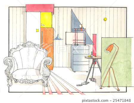Postmodernism, interior - Stock Illustration [25471848] - PIXTA