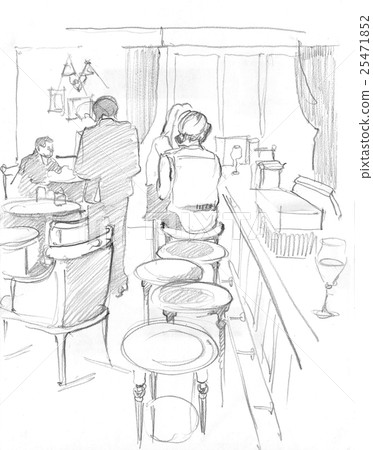 Girl in a bar - Stock Illustration [25471852] - PIXTA