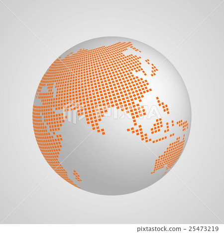 Vector planet Earth globe with squared map of - Stock Illustration ...