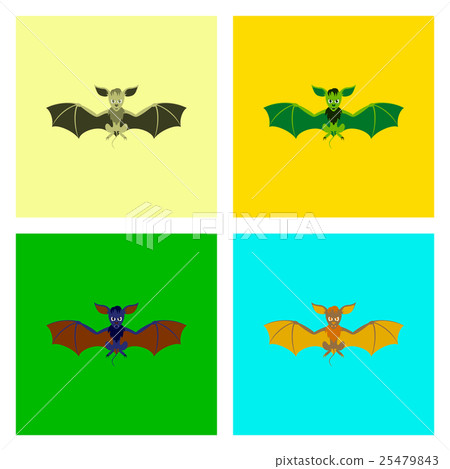 assembly flat illustration cute bat - Stock Illustration [25479843] - PIXTA