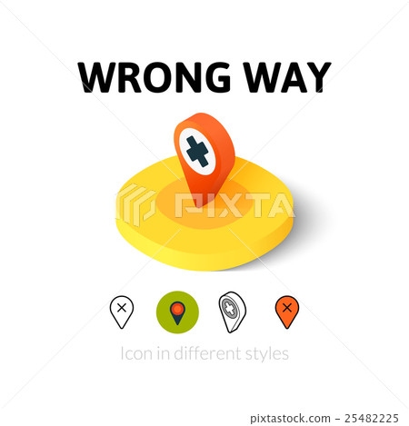 Wrong way icon in different style - Stock Illustration [25482225] - PIXTA