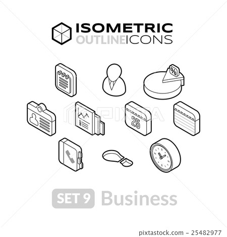 Isometric outline icons set 9 - Stock Illustration [25482977] - PIXTA