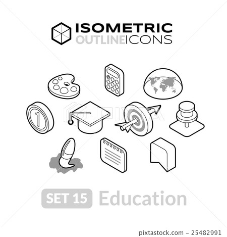 Isometric outline icons set 15 - Stock Illustration [25482991] - PIXTA