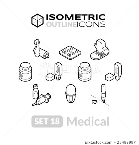 Isometric outline icons set 18 - Stock Illustration [25482997] - PIXTA