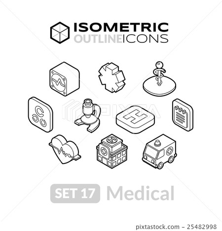 Isometric outline icons set 17 - Stock Illustration [25482998] - PIXTA