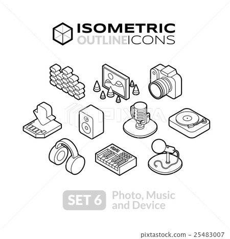 Isometric outline icons set 6 - Stock Illustration [25483007] - PIXTA