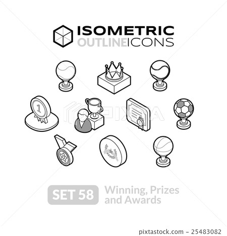 Isometric outline icons set 58 - Stock Illustration [25483082] - PIXTA