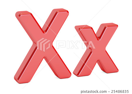 large and small red letter X, 3D rendering - Stock Illustration ...