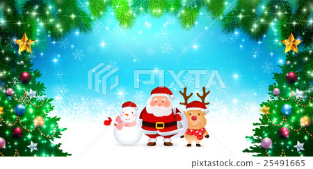 Christmas snow Santa background - Stock Illustration [25491665] - PIXTA