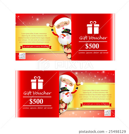 Collection of christmas gift voucher tag banner -插圖素材 [25498129] - PIXTA圖庫