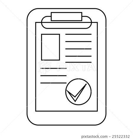 Paper sheet document icon, outline style - Stock Illustration [25522332 ...