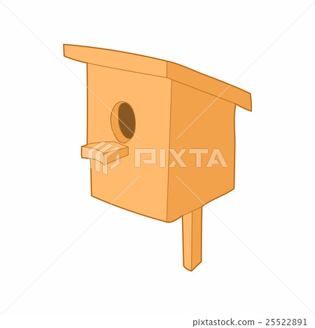 Birdhouse or nesting box icon, cartoon style - Stock Illustration ...