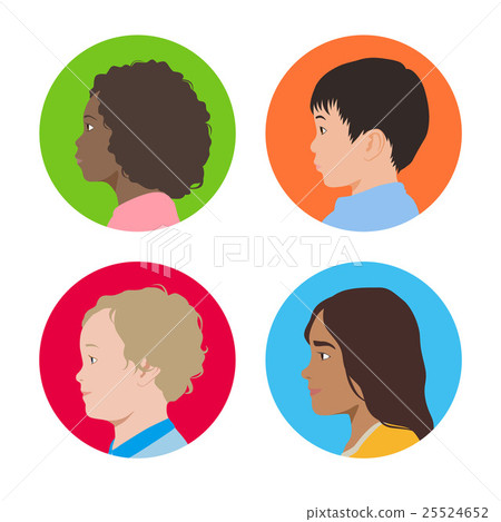 Child's profile face icon - Stock Illustration [25524652] - PIXTA