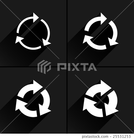 White arrow icon refresh, rotation, repeat sign - Stock Illustration ...