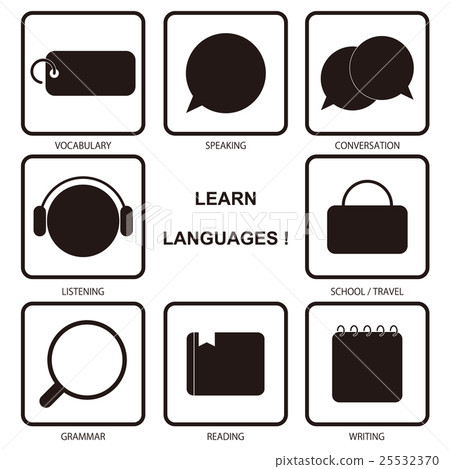 Language learning icon set - Stock Illustration [25532370] - PIXTA