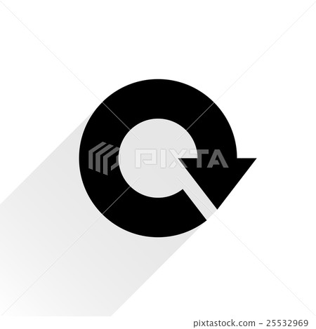 Black arrow icon reload sign on white background - Stock Illustration ...