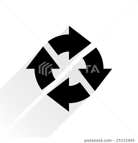 Black arrow icon repeat sign on white background - Stock Illustration ...