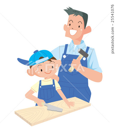 Parent and child doing carpenters - Stock Illustration [25541076] - PIXTA