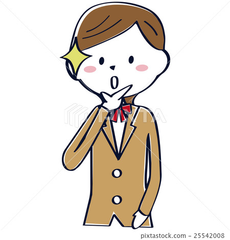 Brown blazer student female student upper half... - Stock Illustration ...