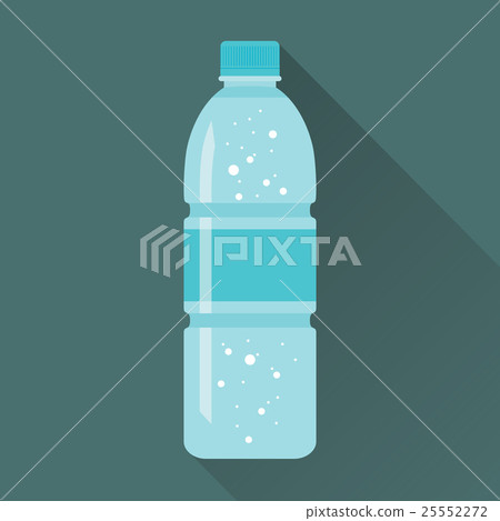 Bottle of Fresh Sparkling Water Flat Icon - Stock Illustration ...