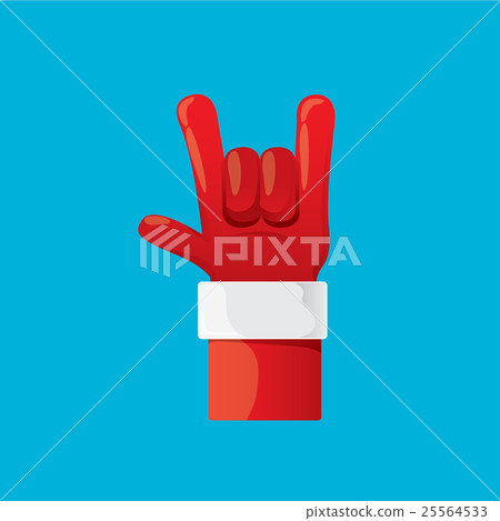Santa Claus hand rock n roll icon vector - Stock Illustration [25564533 ...