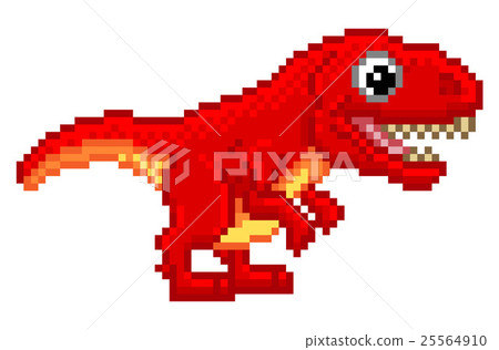 Pixel Art T Rex Cartoon Dinosaur - Stock Illustration [25564910] - PIXTA