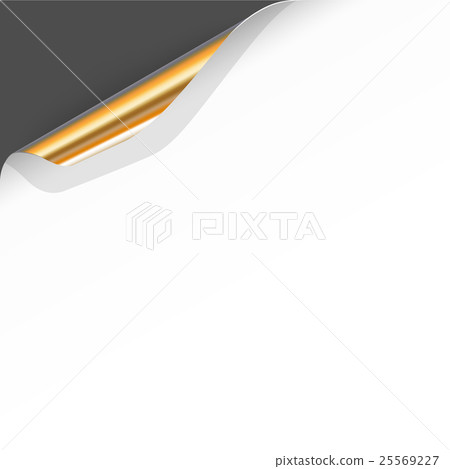 Curled White Paper Corner with Gold Back Side - Stock Illustration ...