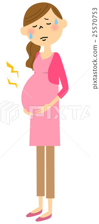 Pregnant woman whose labor has started - Stock Illustration [25570753 ...