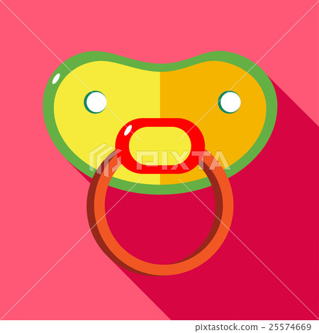 Baby dummy icon, flat style - Stock Illustration [25574669] - PIXTA