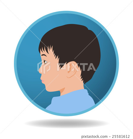 Child's profile face icon - Stock Illustration [25581612] - PIXTA