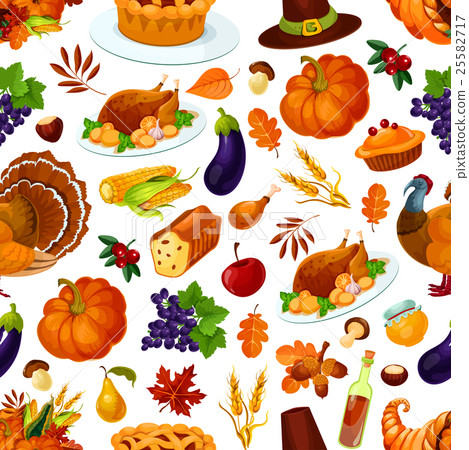Thanksgiving holiday colorful seamless pattern - Stock Illustration ...