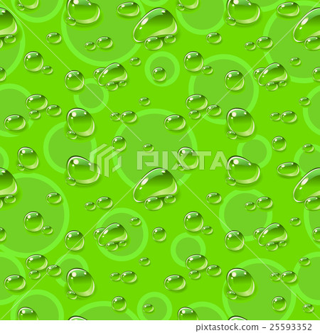 Seamless pattern. Dew drops on green background. - Stock Illustration ...