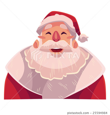 Santa Claus face, laughing facial expression - Stock Illustration ...