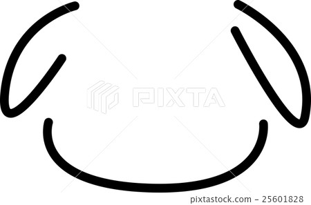 Dog back view Simple line drawing stamp - Stock Illustration [25601828 ...