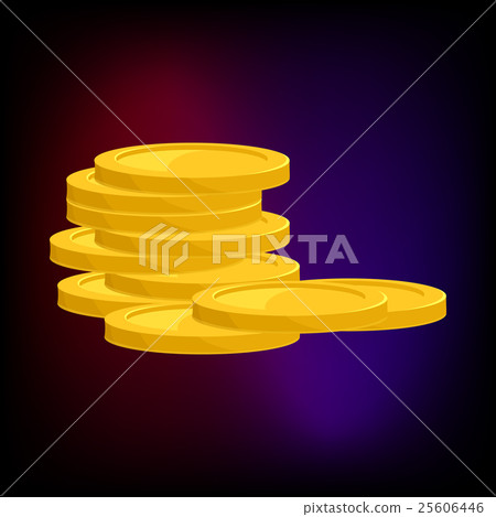 Stack of gold coins icon, cartoon style - Stock Illustration [25606446 ...
