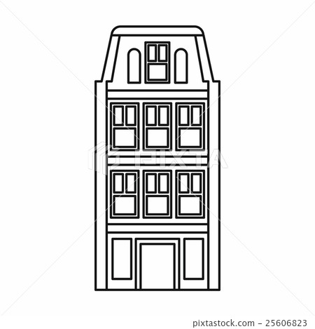 Dutch houses icon, outline style - Stock Illustration [25606823] - PIXTA