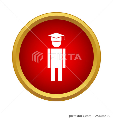 Male university student icon, simple style - Stock Illustration ...